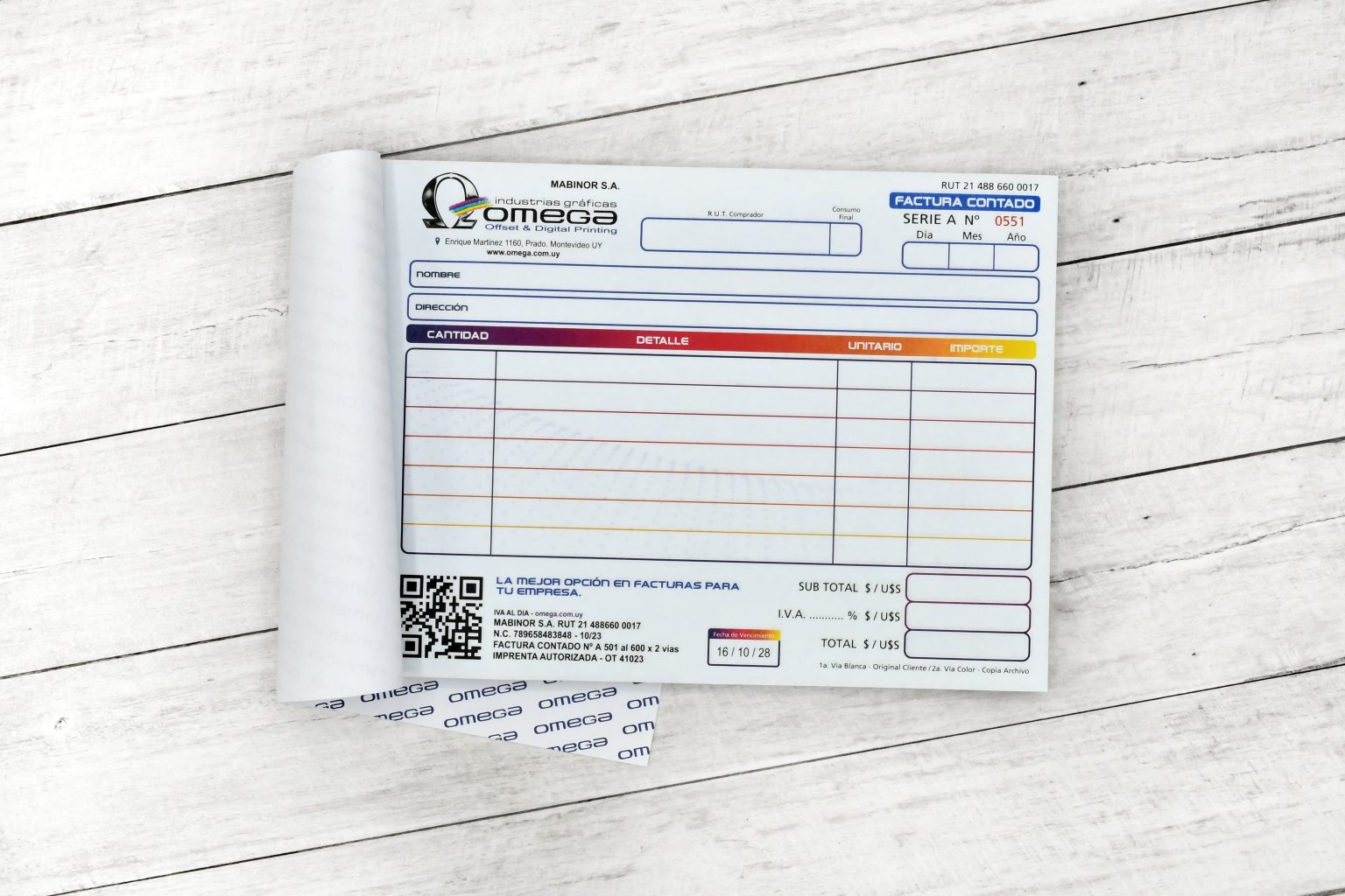 Facturas / Boletas Color - Imprenta Omega | Industrias Gráficas